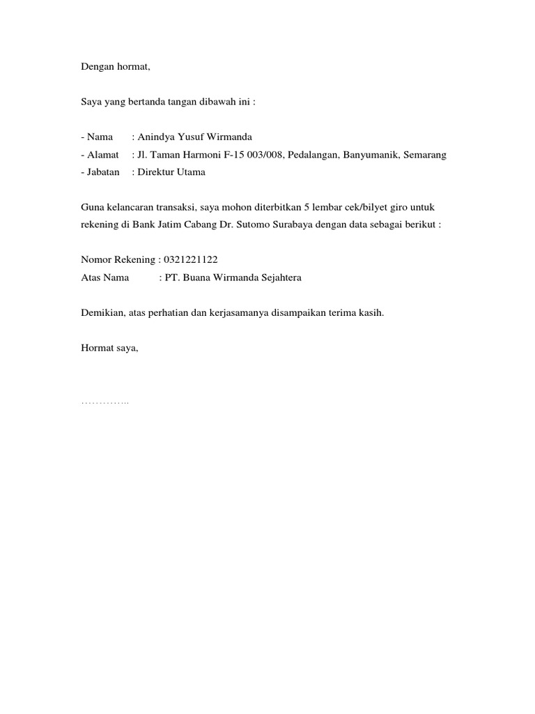 Permohonan Penerbitan Cek/BG | PDF