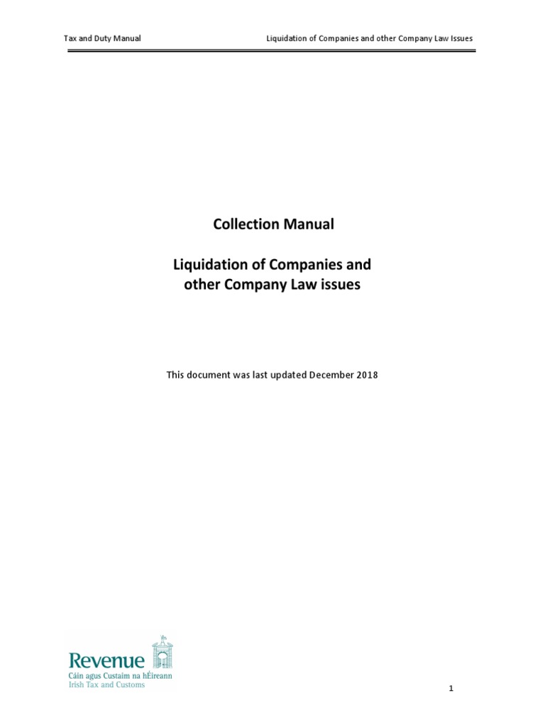 Collection Manual Liquidation of Companies and Other Company Law Issues | PDF | Liquidation ...