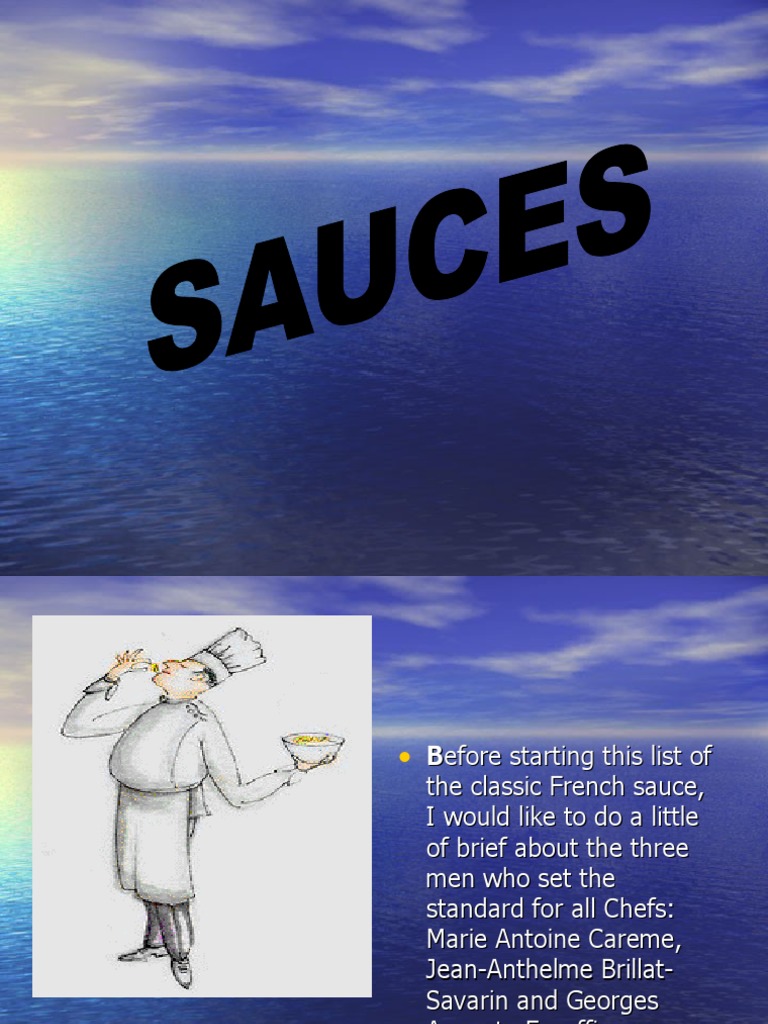 Classification of Sauces | PDF | Tomato Sauce | Sauce