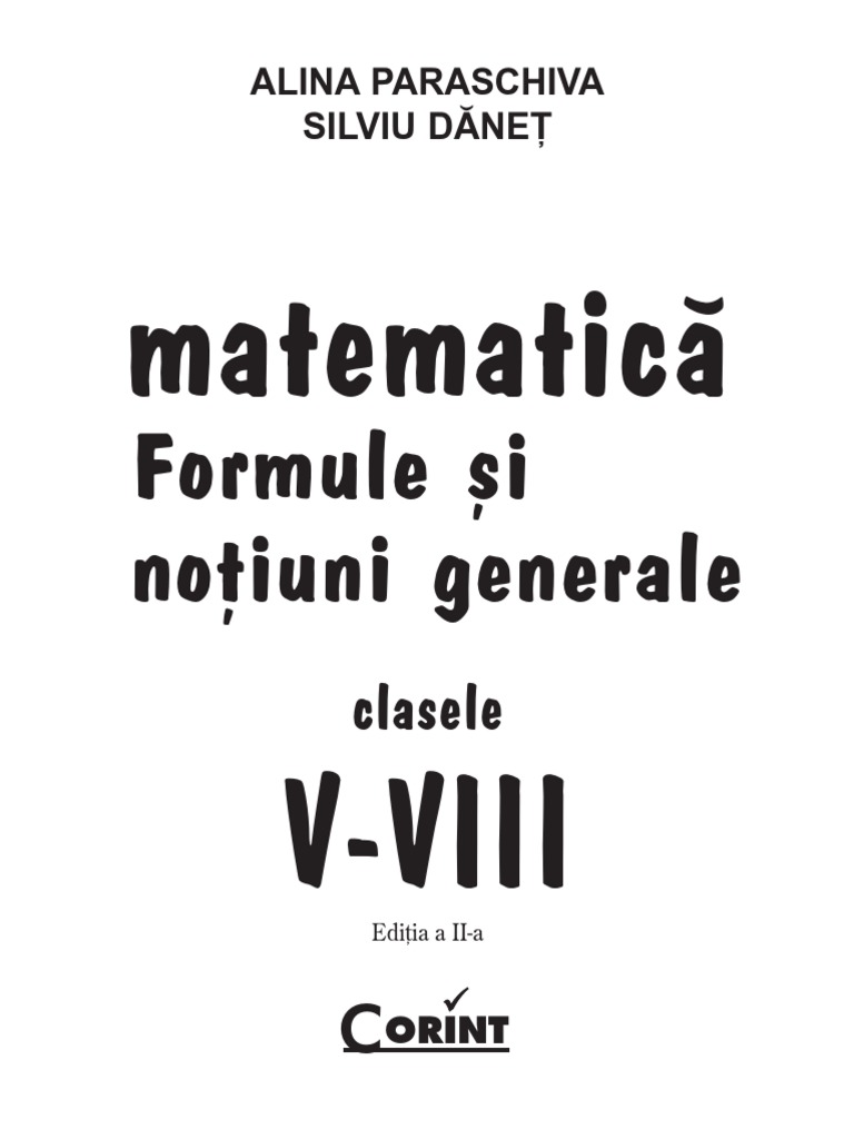 Matematica Memorator V VIII PDF | PDF