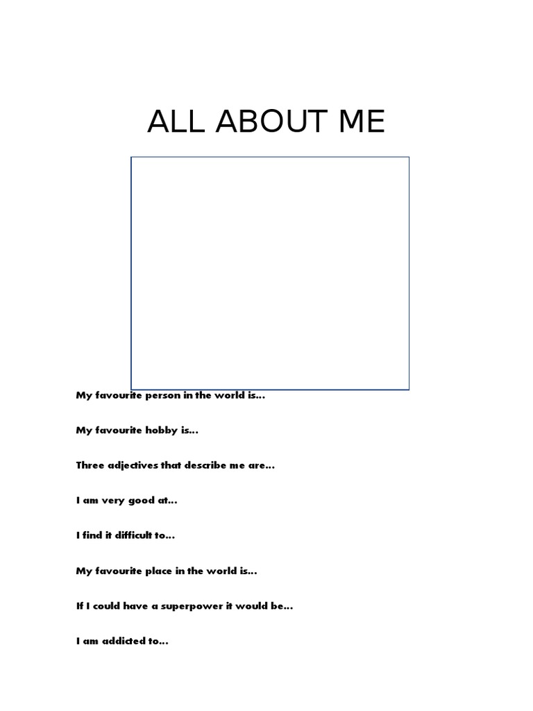 All About Me: My Favourite Person in The World Is | PDF