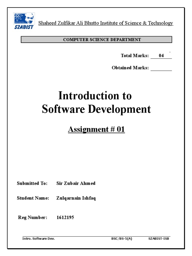 Intro To SoftDev Assignment 1 | PDF | Areas Of Computer Science | Digital Technology