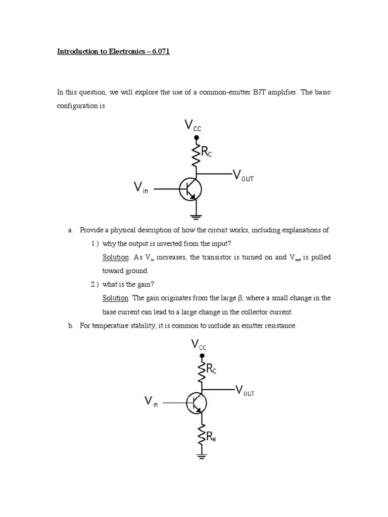 Introduction To Electronics - 6.071: in Out | PDF | Analog Circuits ...