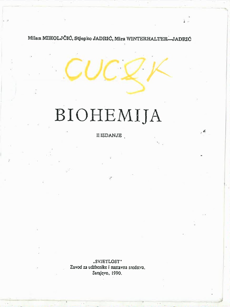 Biohemija Miholjčić PDF | PDF