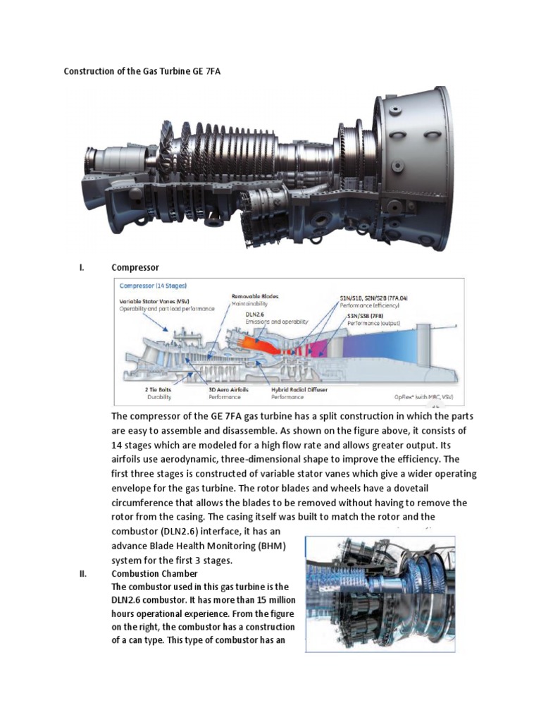 Construction of The Gas Turbine GE 7FA | PDF | Turbine | Turbomachinery