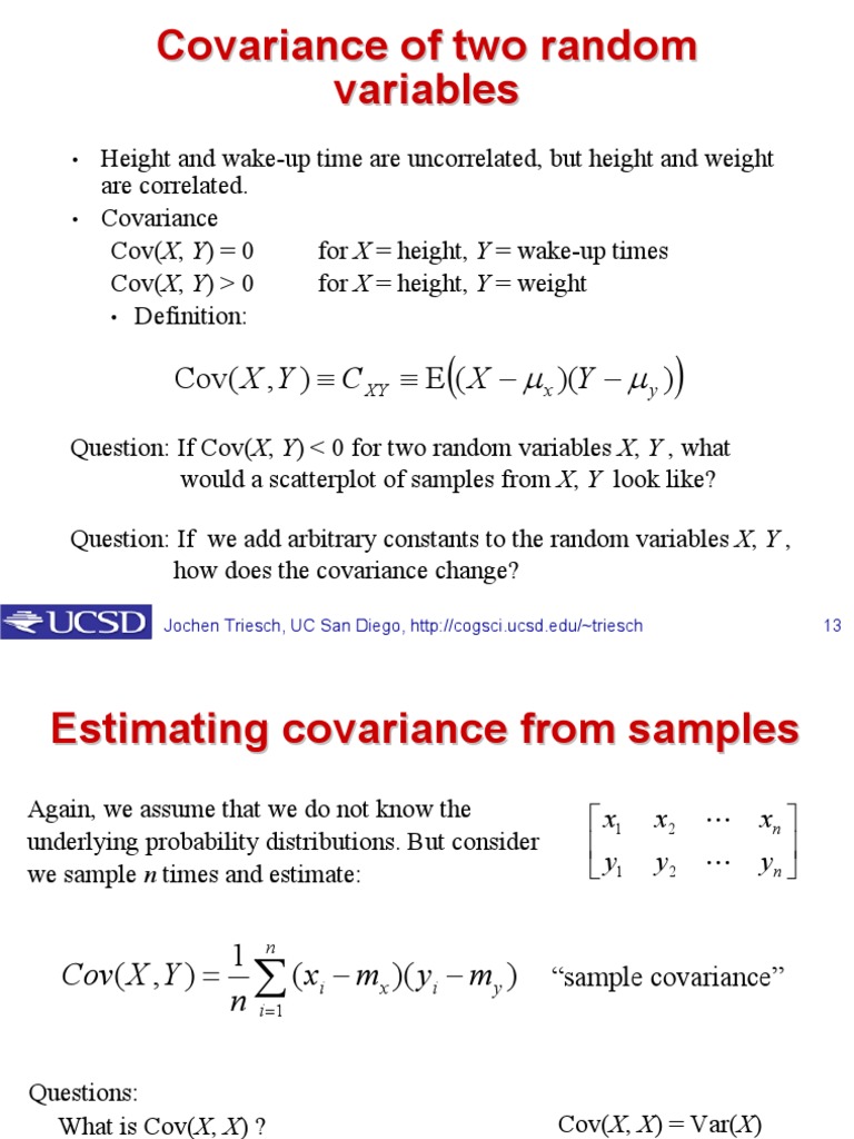 Understanding Covariance of Random Variables | PDF | Correlation And Dependence | Multivariate ...