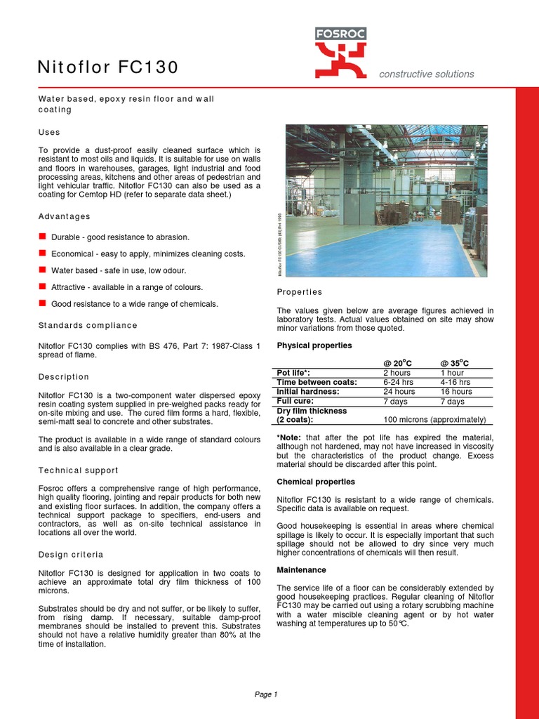 Nitoflor FC130: Constructive Solutions | PDF | Epoxy | Packaging And ...