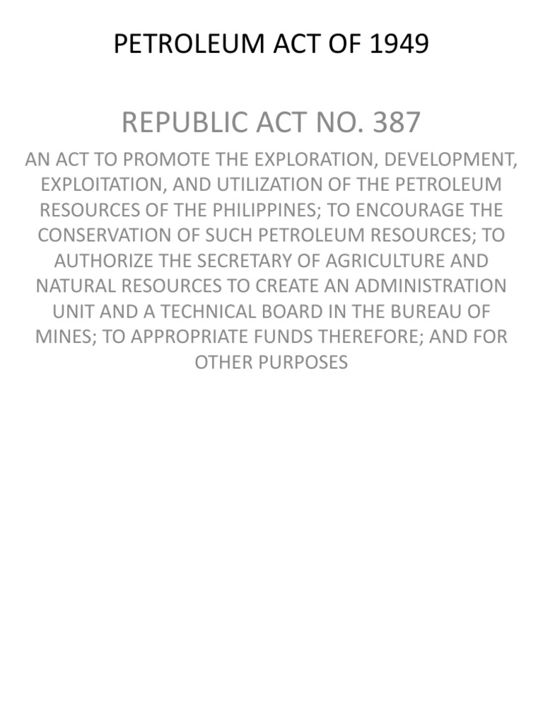Petroleum Act of 1949 | PDF