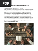 Importance of Education Speech 1 | PDF | Social Inequality ...