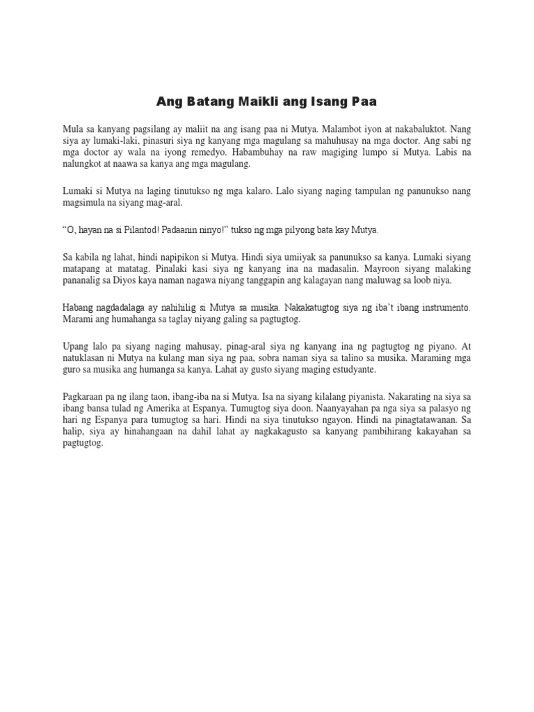 Ang Batang Maikli Ang Paa | PDF Ang Batang Maikli Ang Paa | PDF