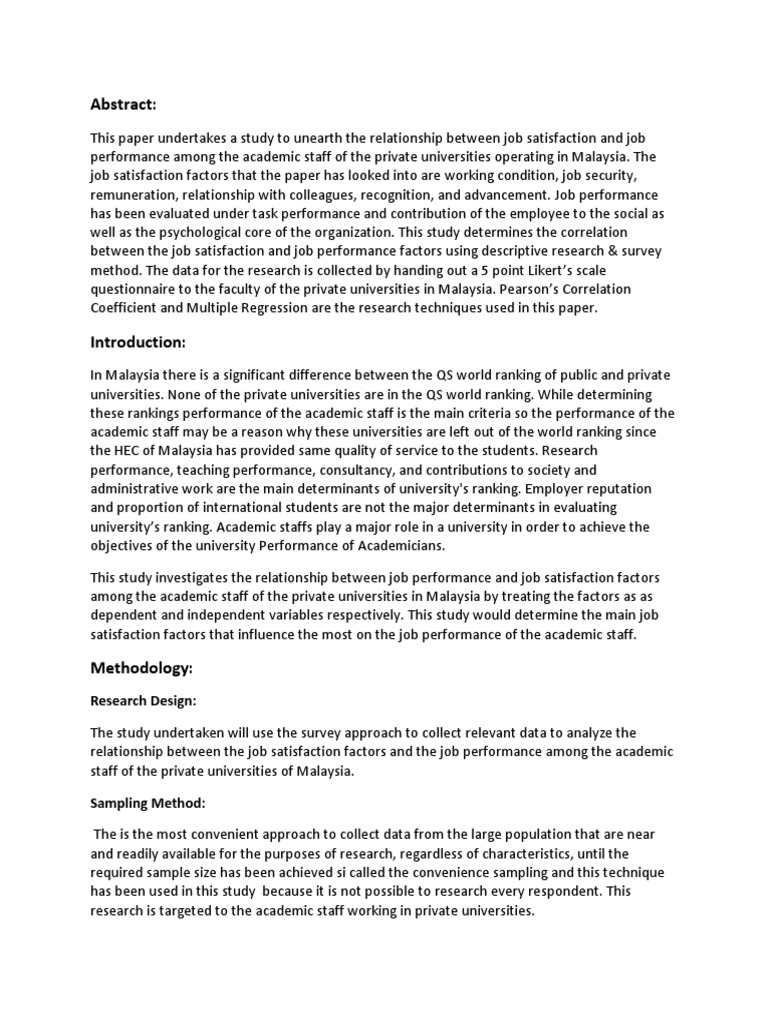 Review | Download Free PDF | Job Satisfaction | Correlation And Dependence