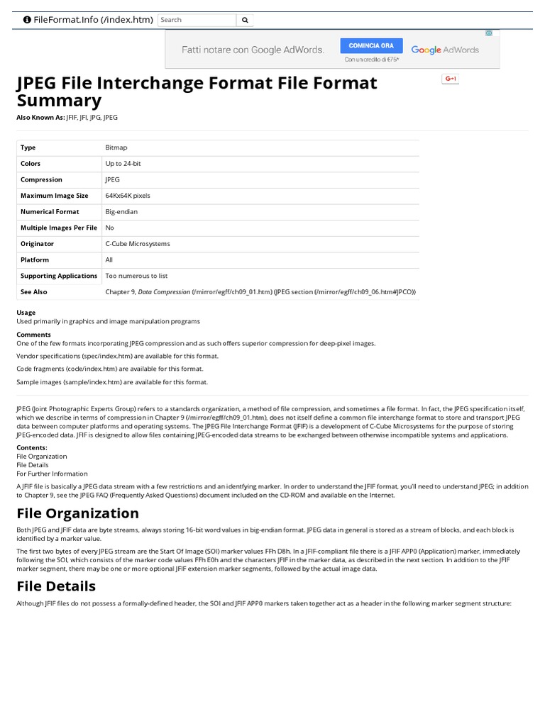 JPEG File Interchange Format File Format | PDF | File Format | Computer ...