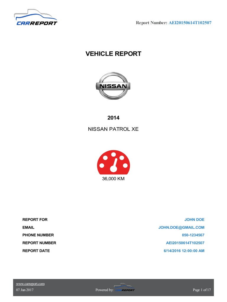 Vehicle Report: Nissan Patrol Xe | PDF | Fuel Economy In Automobiles ...