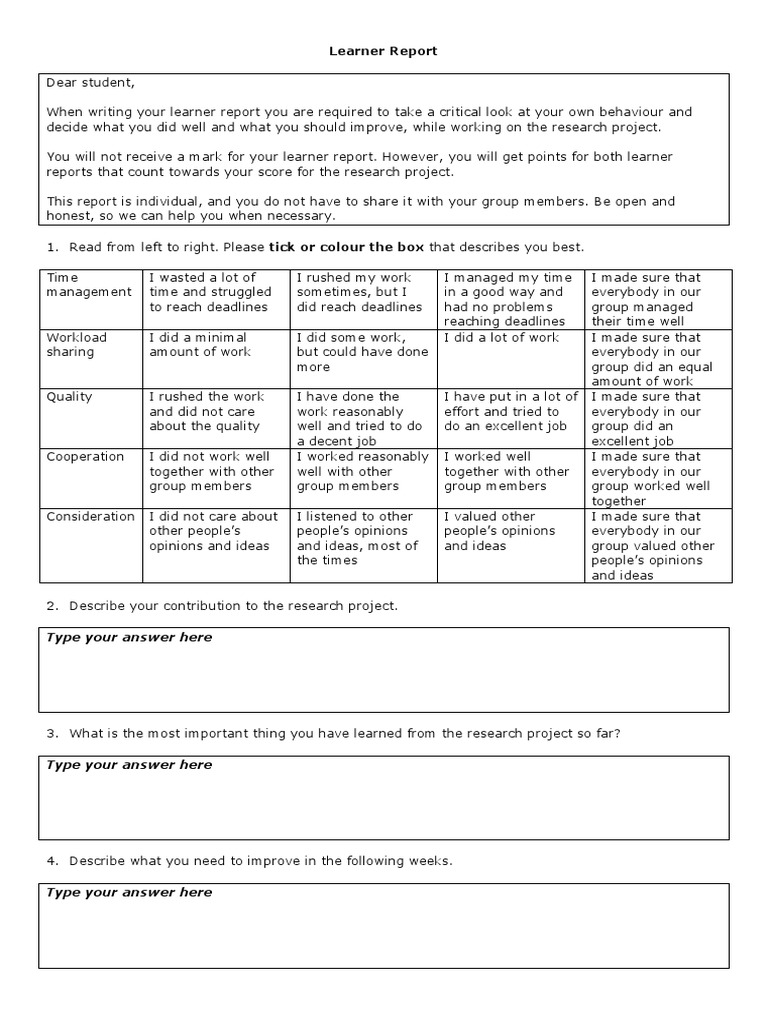 Learner Report: Type Your Answer Here | PDF | Cognitive Science ...