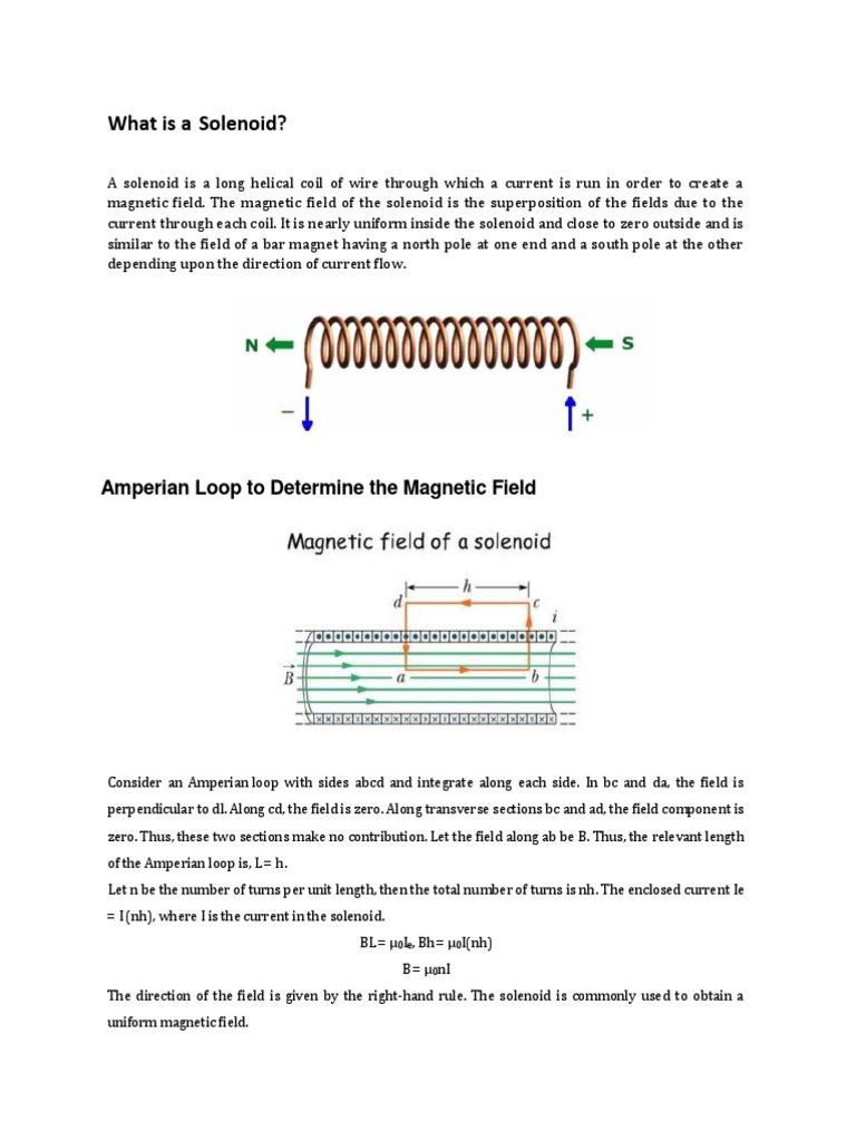 What Is A Solenoid?: Amperian Loop To Determine The Magnetic Field | PDF