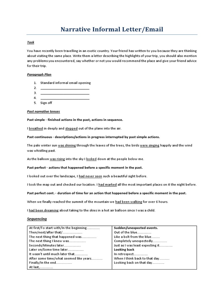 Informal Narrative Letter Update | PDF | Verb | Linguistic Morphology