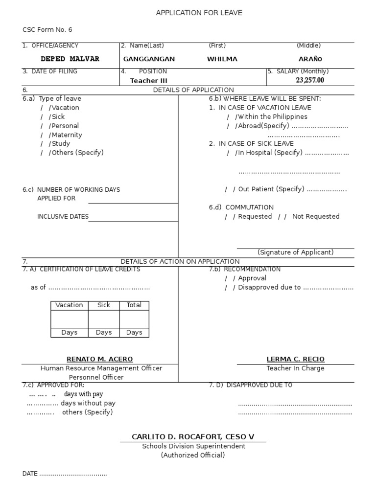 Deped Malvar: Ganggangan Whilma Teacher III ARA ÑO | PDF | Government | Health Care