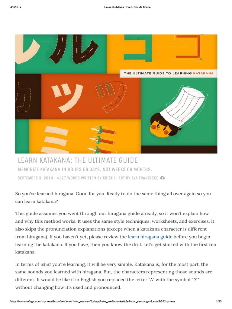 Learn Katakana - The Ultimate Guide PDF | PDF | Kanji | Japanese Language