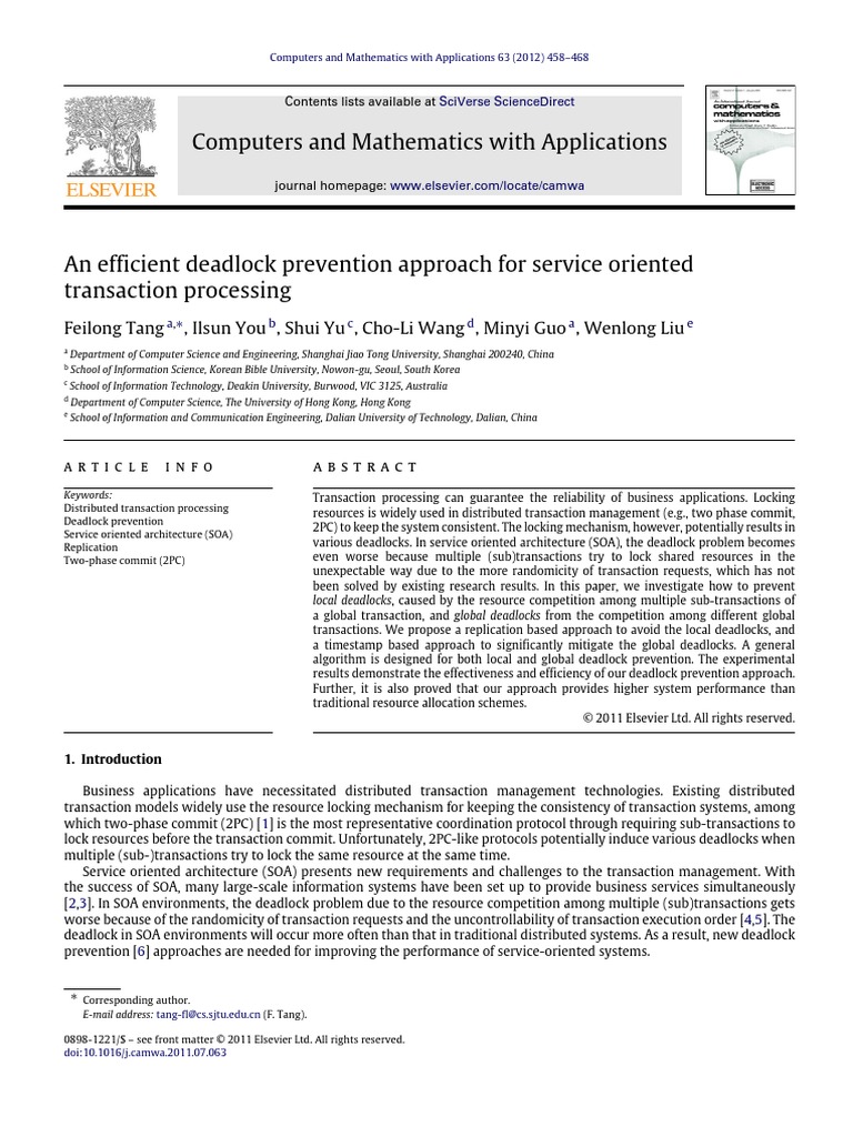 An Efficient Deadlock Prevention | PDF | Distributed Computing ...
