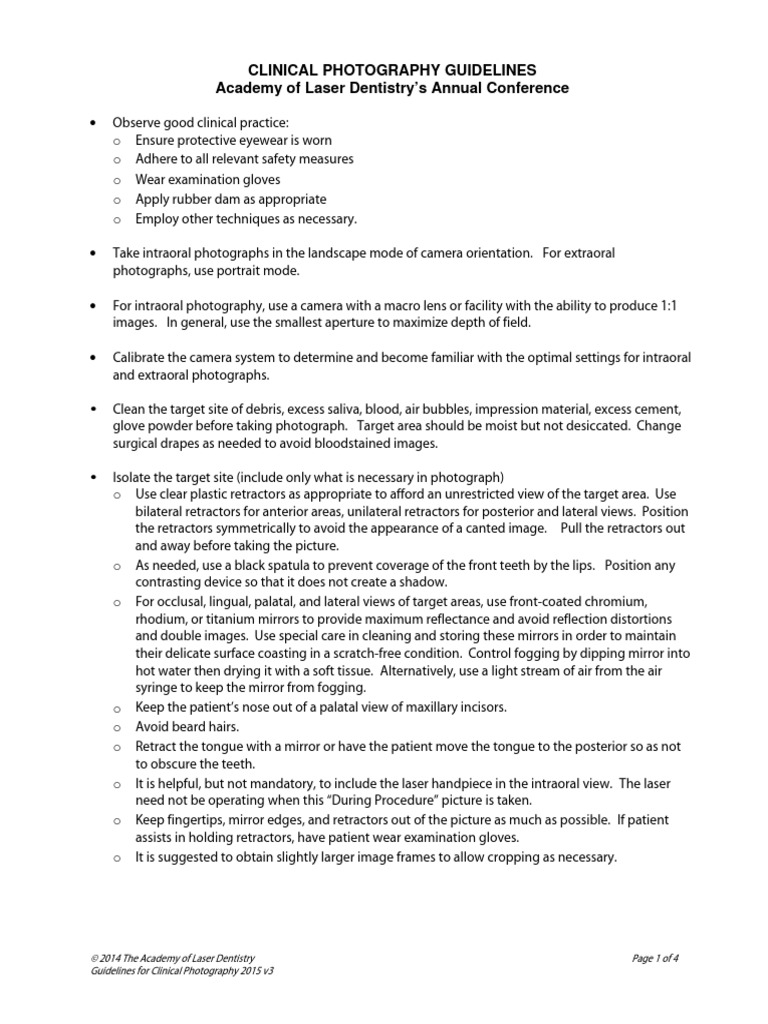 Guidelines - For - Clinical - Photography - 2015 Rev PDF | PDF ...