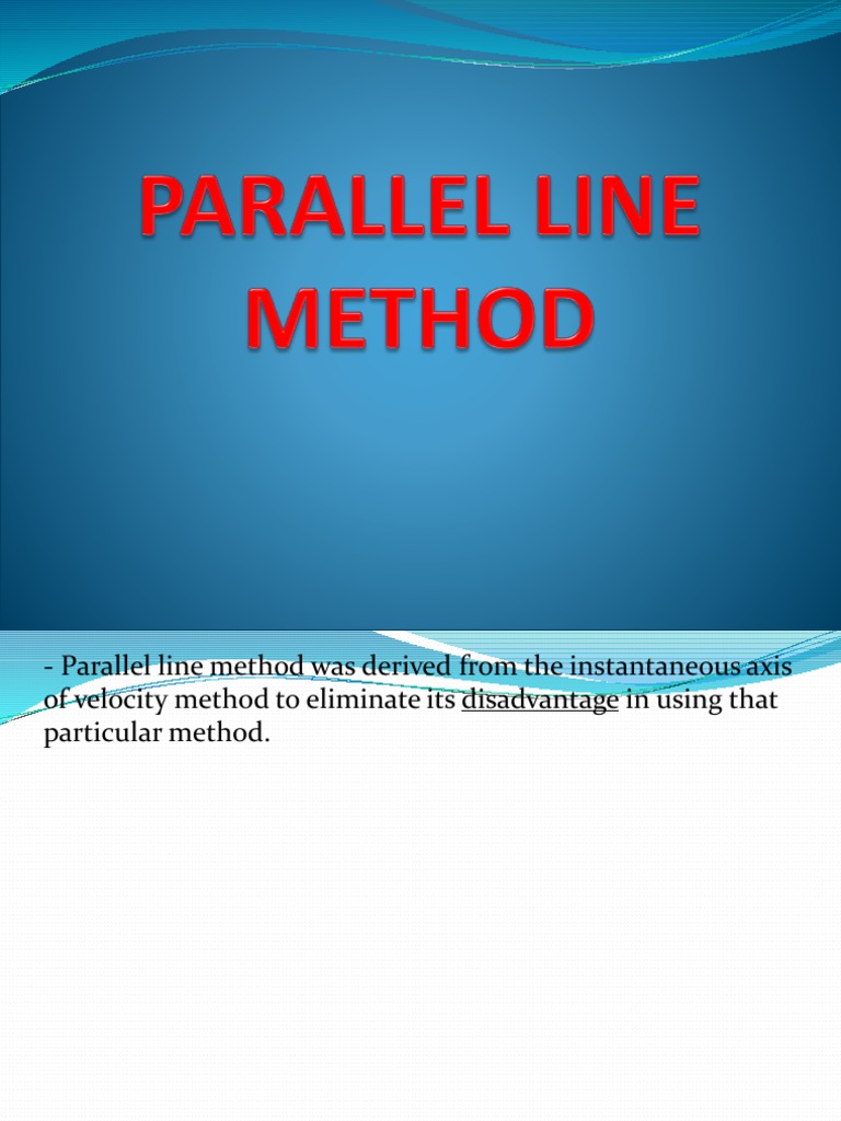 Parallel Line Method PDF | PDF | Velocity | Mechanics