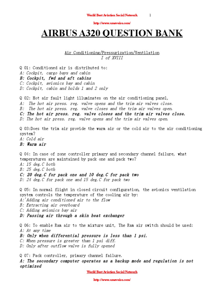 Dgca Airbus A320 Question Bank | PDF | Valve | Aircraft Flight Control ... Dgca Airbus A320 Question Bank | PDF | Valve | Aircraft Flight Control ...