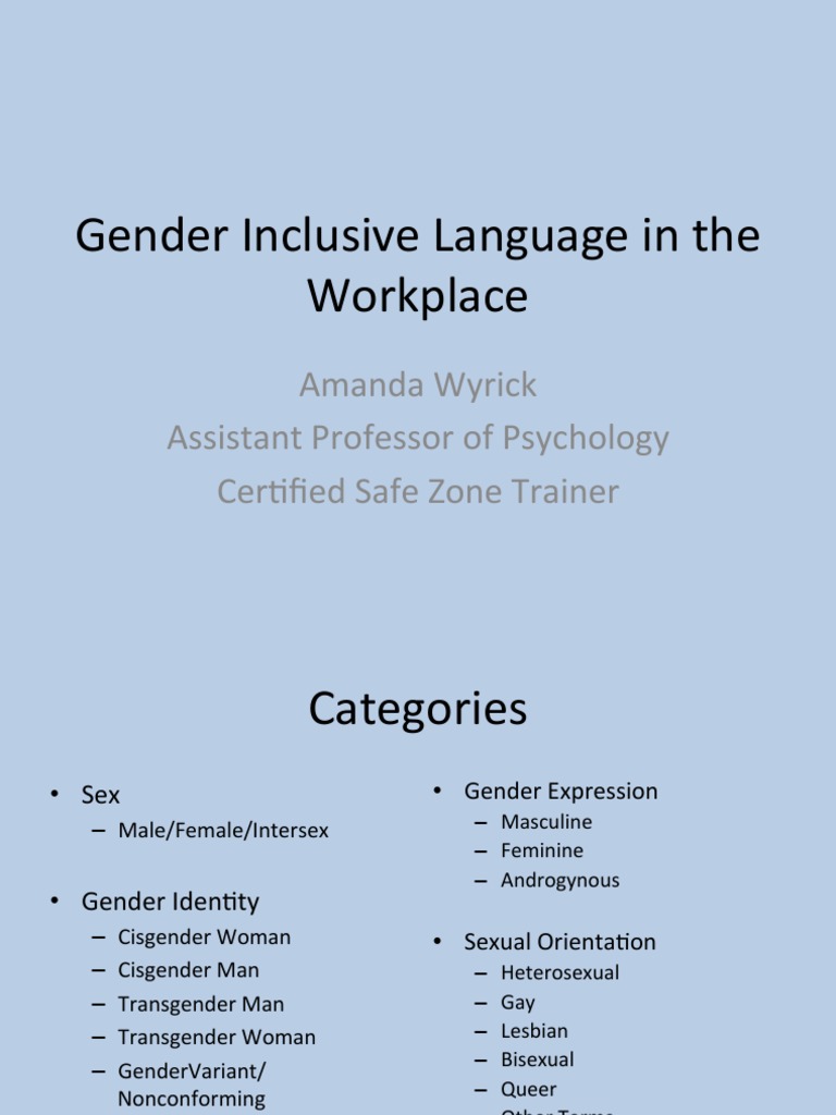 Gender Inclusive Language Berea College | PDF | Transgender | LGBTQIA+ ...