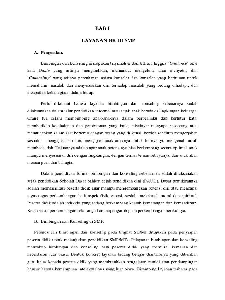 1.BAB 1 Layanan BK Di SMP | PDF