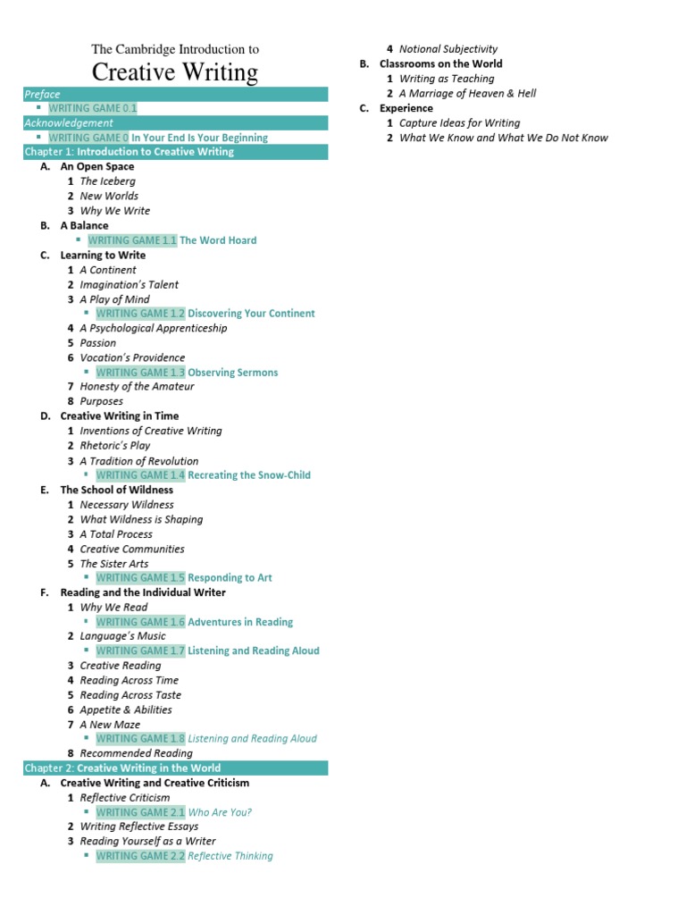 Introduction to Creative Writing Guide | PDF | Art | Religion ...