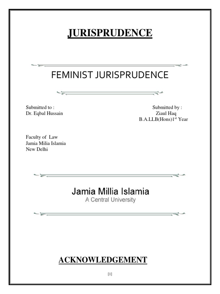 Feminist Jurisprudence | PDF | Feminism | Gender Studies