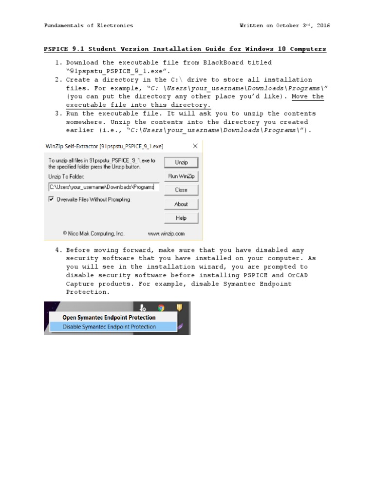Windows 10 - PSpice Installation Guide | PDF | Windows 10 | Microsoft ...