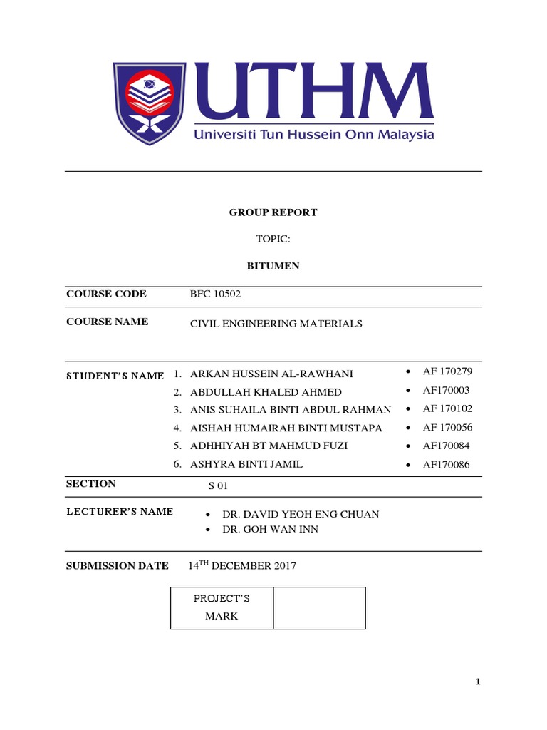 BITUMEN Project | PDF | Asphalt | Road Surface