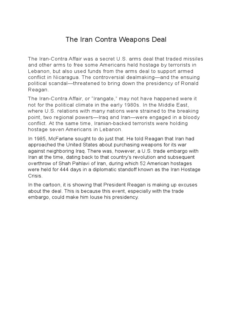 The Iran Contra Weapons Deal | PDF | Politics | History