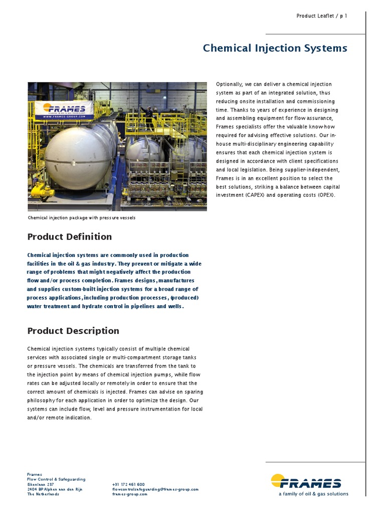Chemical Injection Systems for Oil & Gas | PDF | Extraction Of ...