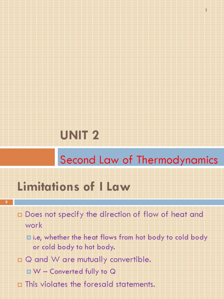 Unit 2: Second Law of Thermodynamics | PDF | Second Law Of ...