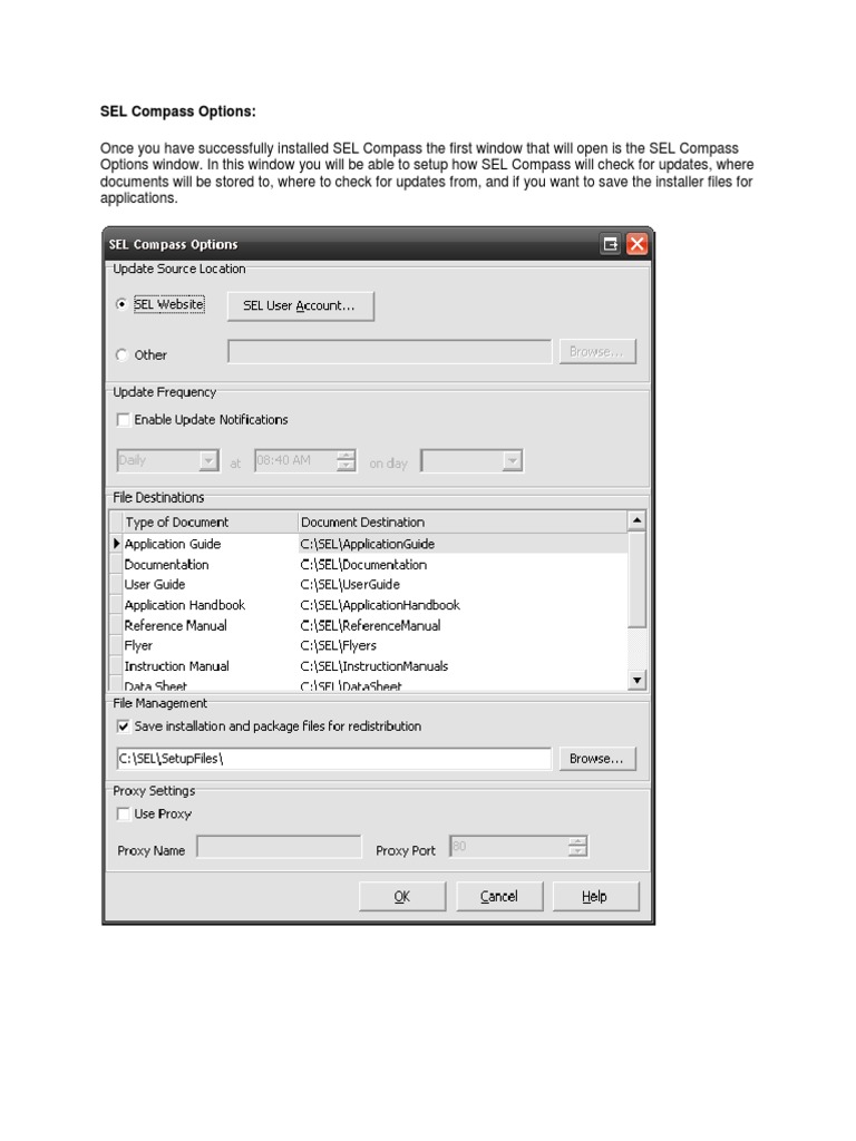 SEL Compass Options | PDF | Directory (Computing) | Computer File