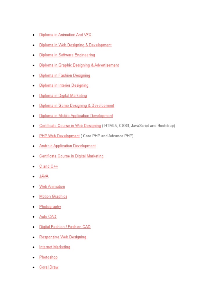 Diploma in Animation and VFX | PDF | Computers