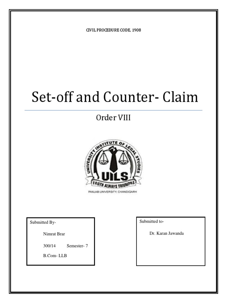 Set Off Vs Counter Claim | PDF | Set Off (Law) | Pleading
