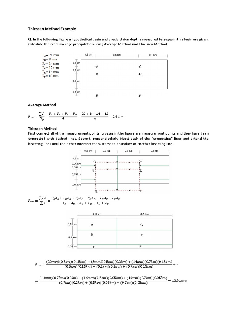Thiessen Method Example | PDF