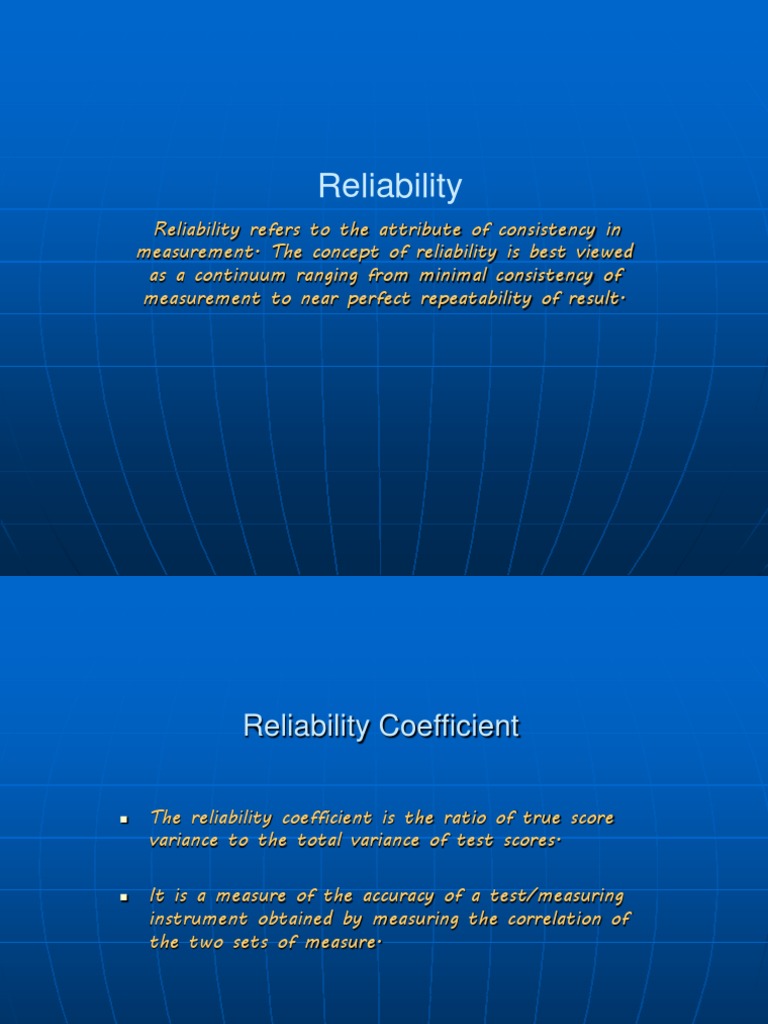 Reliability PPT Presentation | PDF | Correlation And Dependence | Analysis