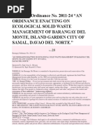 EXECUTIVE ORDER Barangay BESWMC | PDF | Waste Management | Municipal ...