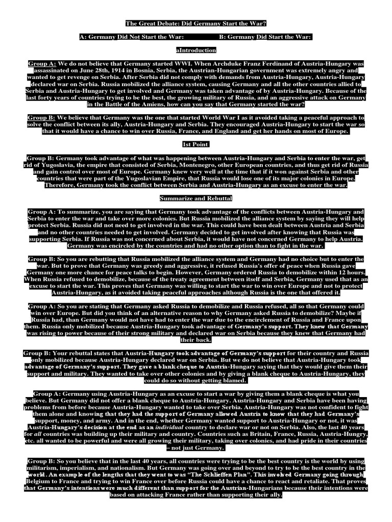 Aaaaaaaaaaaaaaaaaaaap Notes For Debate | PDF | Austria Hungary | World ...