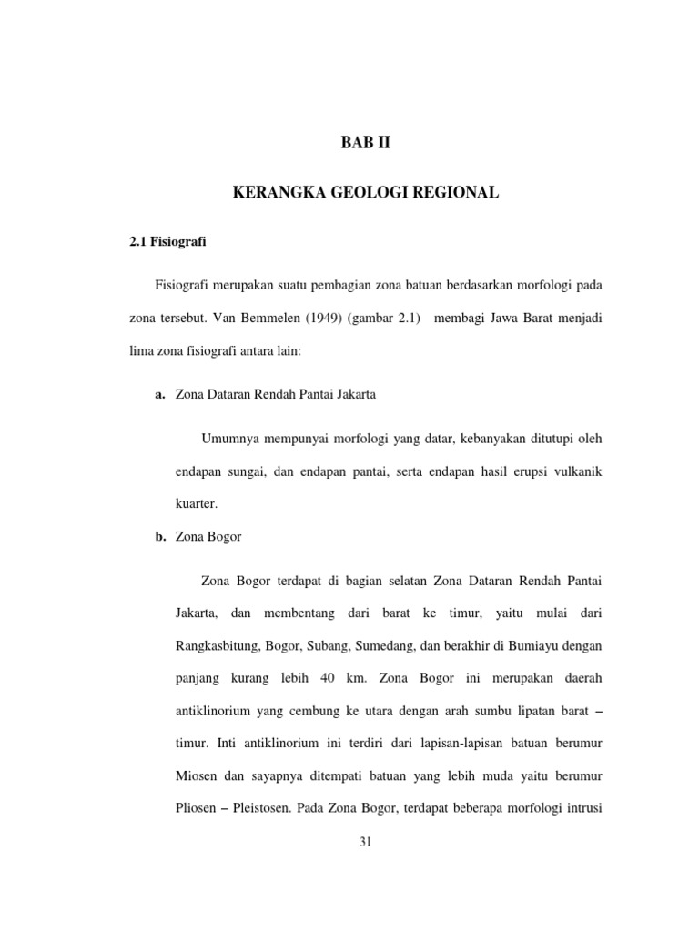 Bab Ii Kerangka Geologi Regional PDF | PDF
