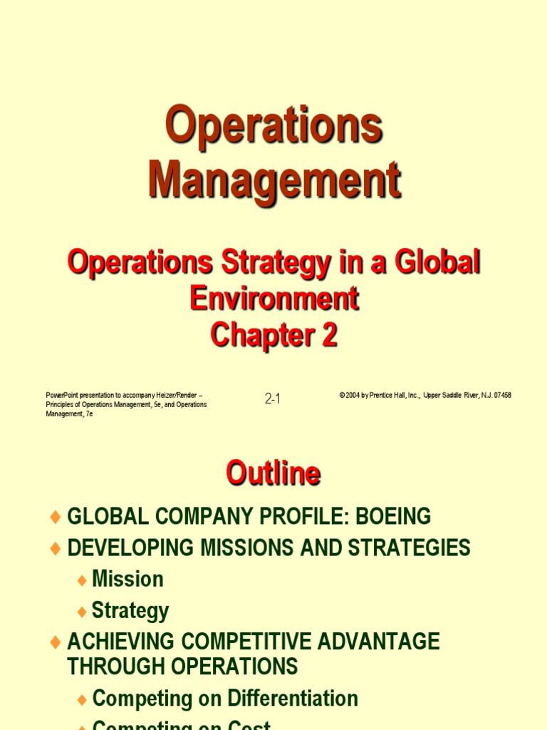 Operations Management: Operations Strategy in A Global Environment ...