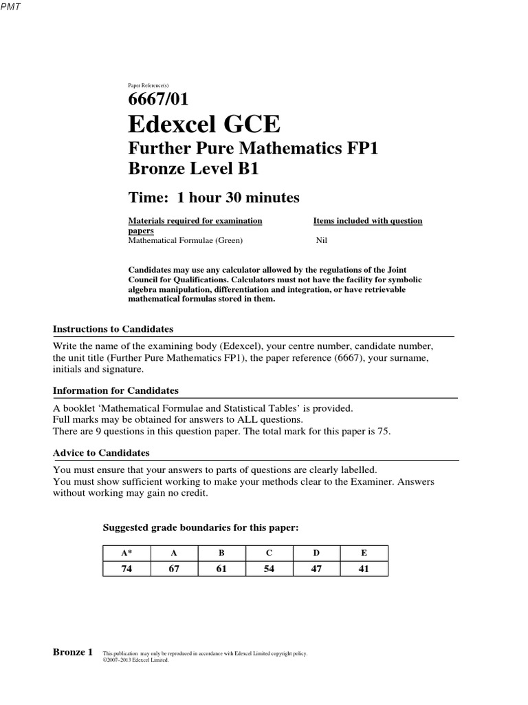 01 Bronze 1 - FP1 Edexcel | PDF | Quadratic Equation | Complex Number