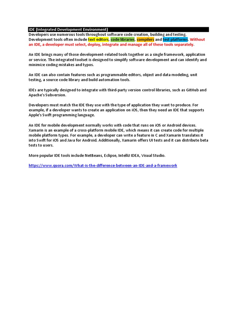 Without An IDE, A Developer Must Select, Deploy, Integrate and Manage ...