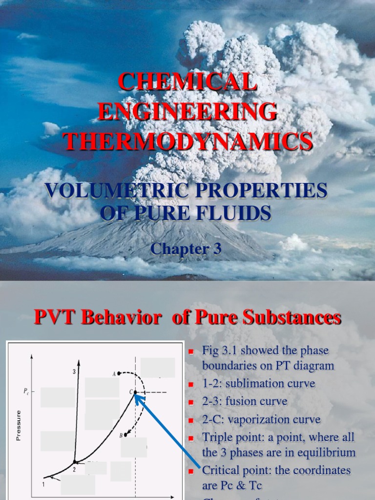 Chemical Engineering Thermodynamics: Volumetric Properties of Pure Fluids | Download Free PDF ...