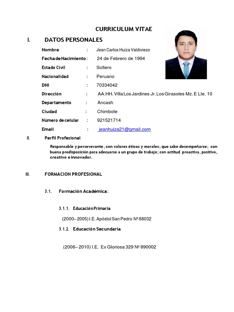 Curriculum Vitae | PDF | Perú | Aprendizaje