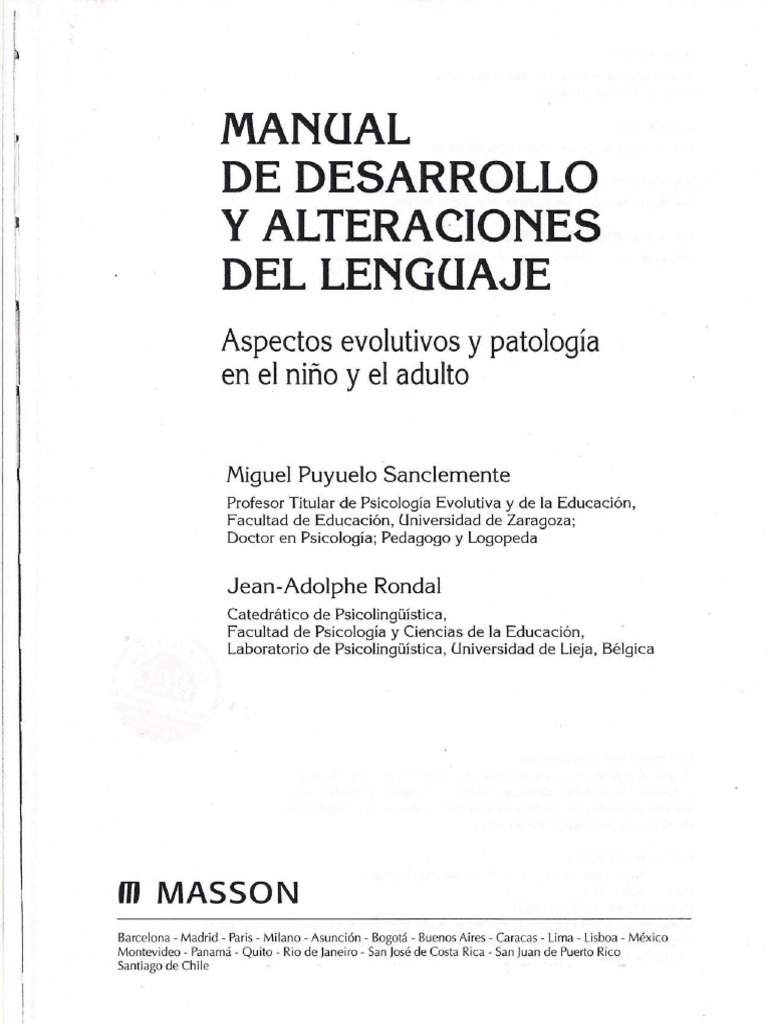 Manual de Desarrollo y Alteraciones Del Lenguajepdf PDF | PDF