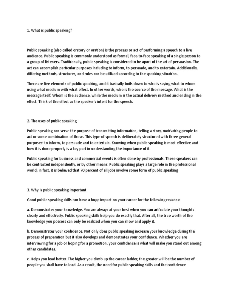 Public Speaking | PDF | Public Speaking | Psychology